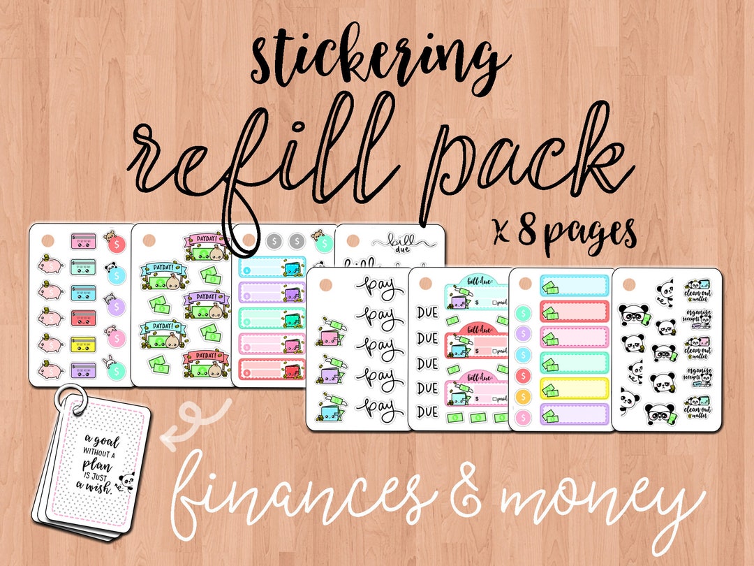 Finances & Money Matters - Stickering Refill Pack (8 Mini Sheets) - Etsy