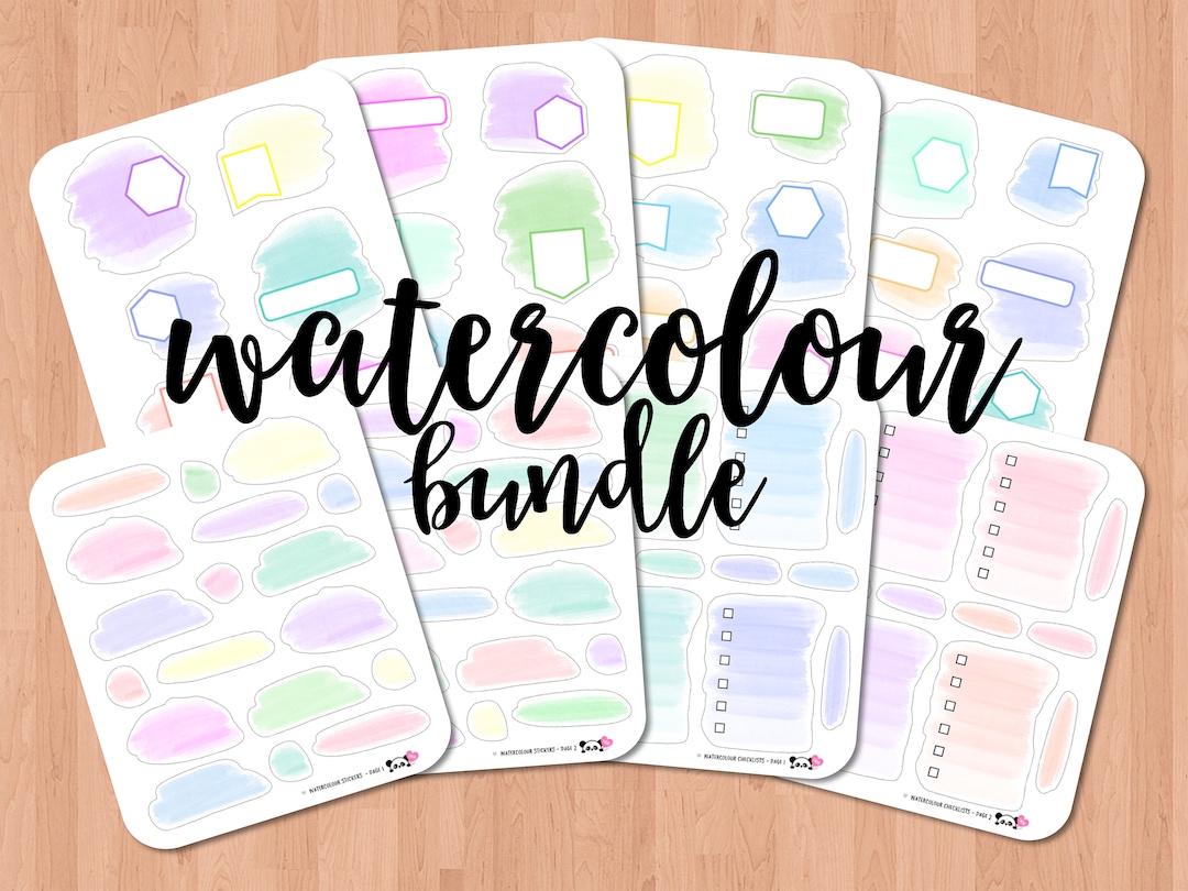 Watercolour Stickers VALUE BUNDLE - 8 Sheets - Etsy