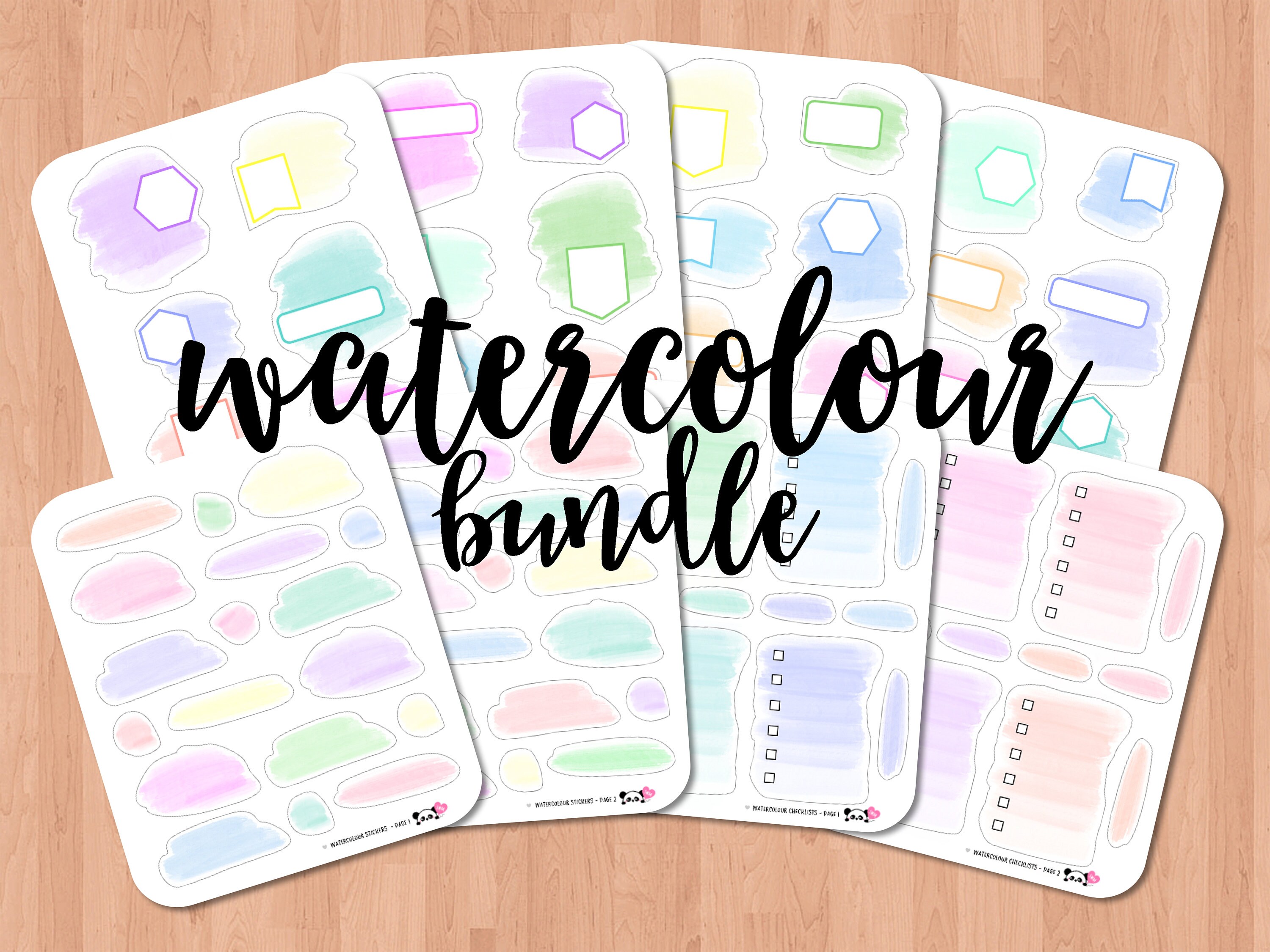 Watercolour Stickers VALUE BUNDLE 8 Sheets - Etsy