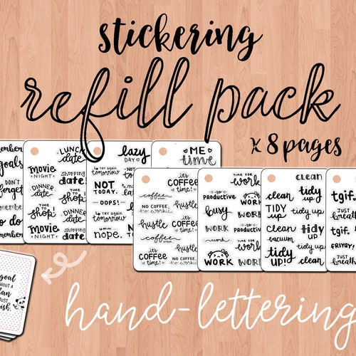 All the Hand-lettering Stickering Refill Pack 8 Mini - Etsy