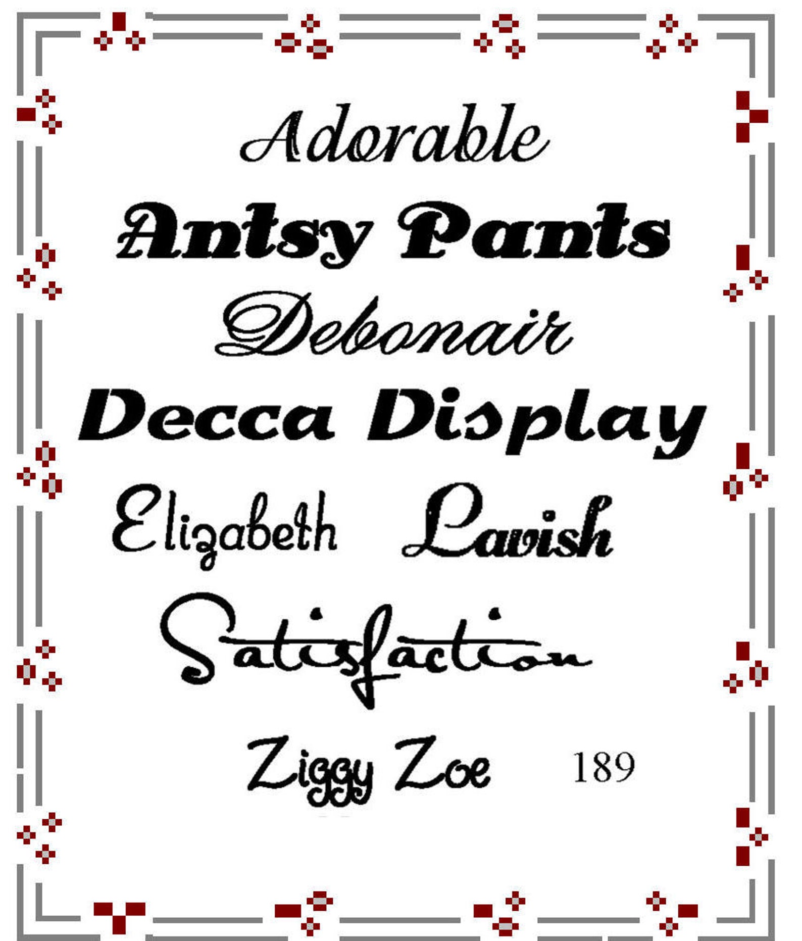 Pretty Font Series 189 Instant Download Etsy pretty-font-series-189-instant-download-etsy
