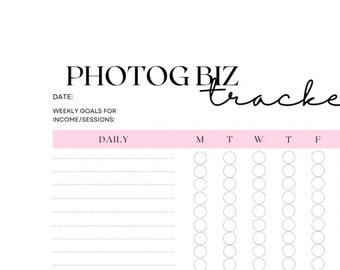 Photography Tracker - Etsy