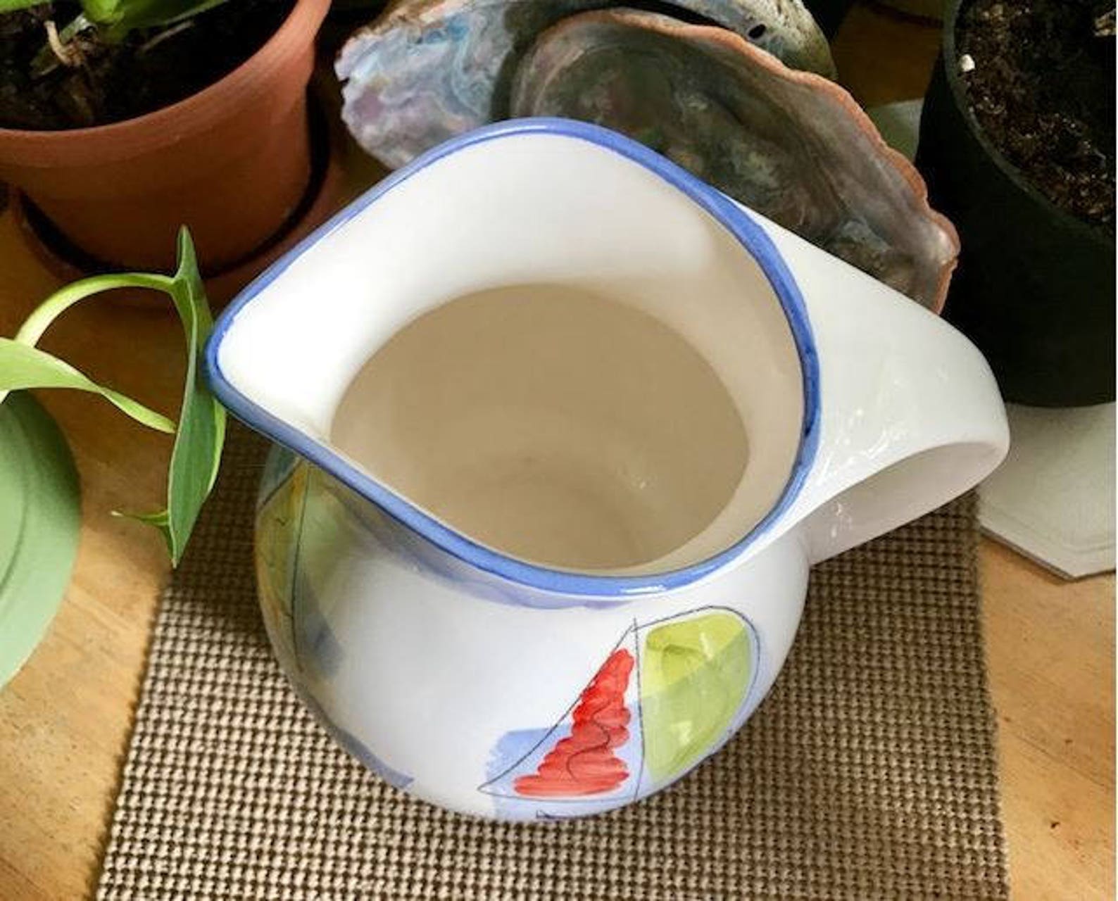 ARM Italy Hand-painted Ceramic Pitcher Boats and Fish Design - Etsy