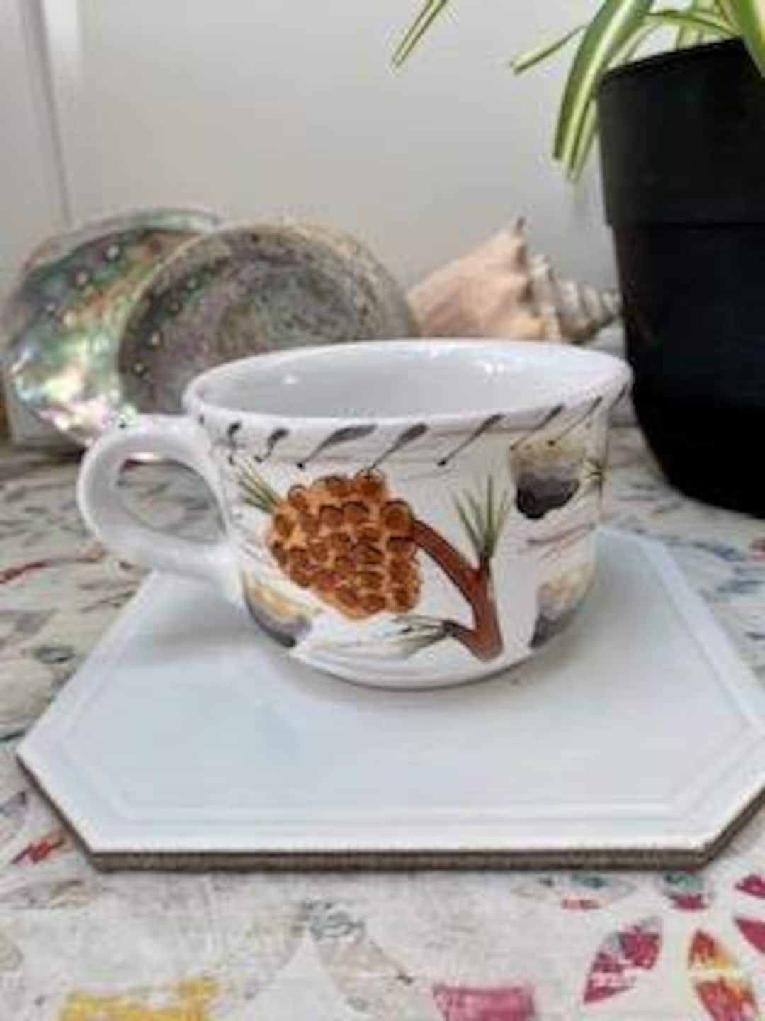 Hungarian Soup Mugs set of 2 Pine Cones - Etsy