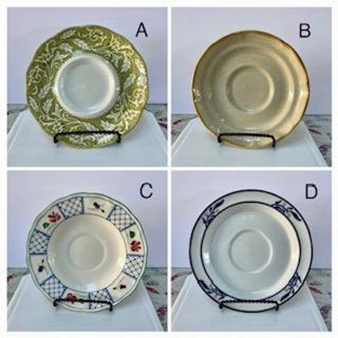 Mismatched Stoneware/china Saucers Assorted Vintage Patterns - Etsy