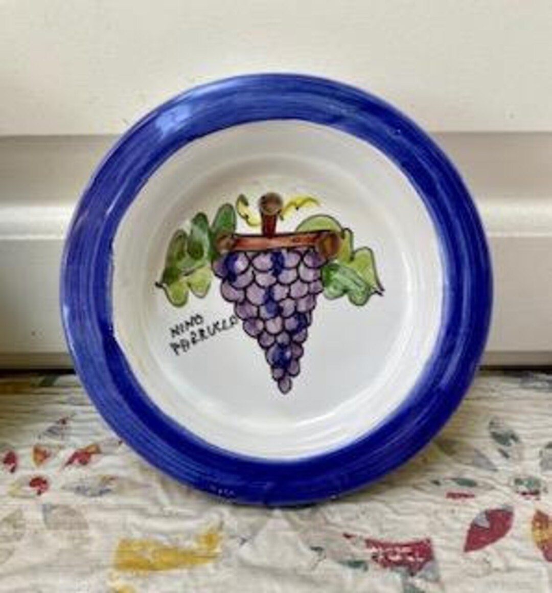 Nino Parrucca Ceramic Wine Bottle Coaster - Italy Signed - Etsy