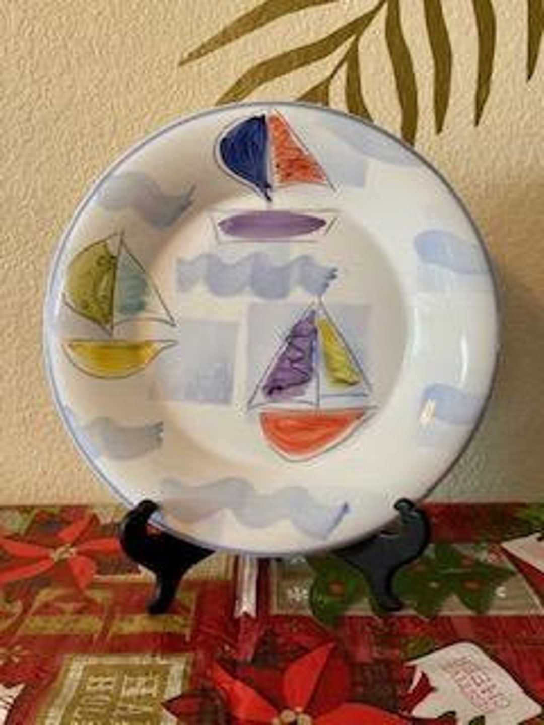 ARM Ceramica Dinner Plate - Sailboat Design - Etsy