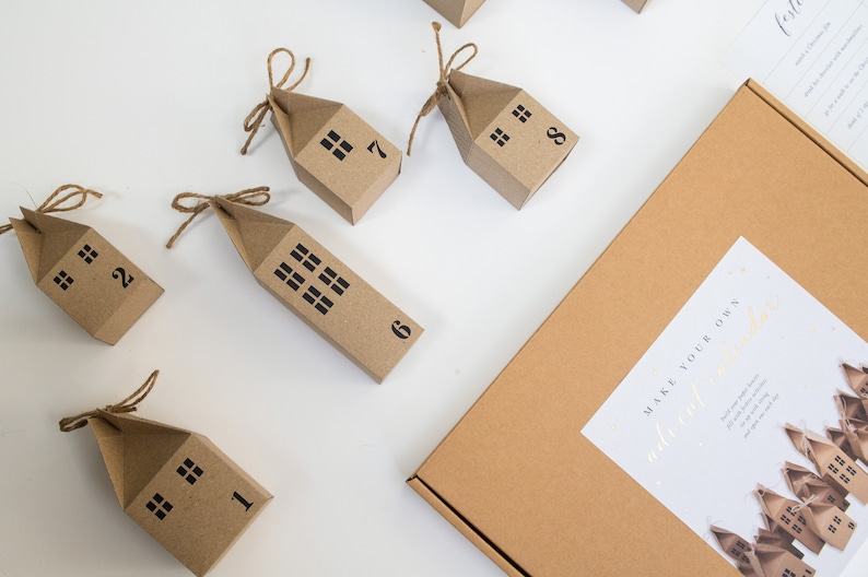 Advent Calendar Christmas Village House Kit DIY Make Your Own - Etsy