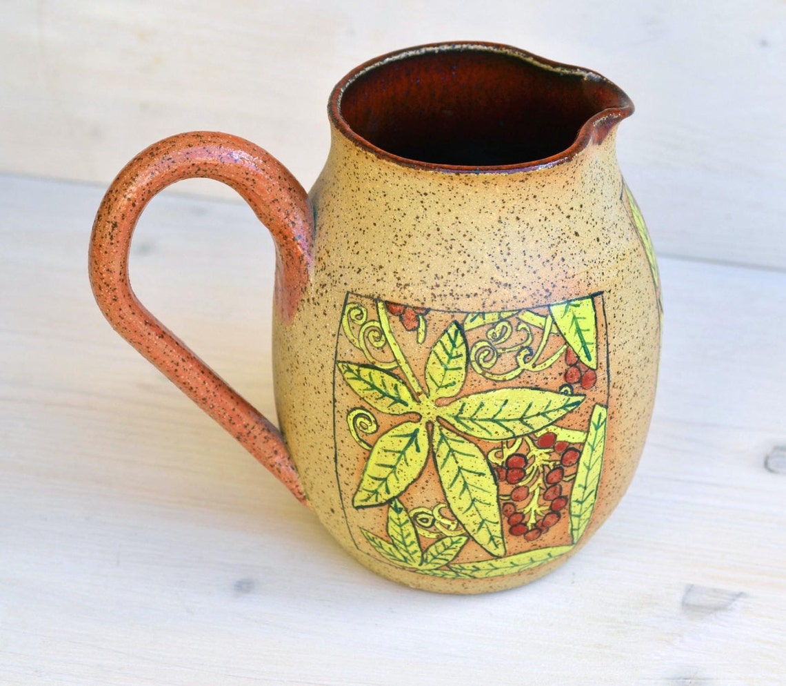 Handmade Ceramic Pitcher Pottery Water Jug Decorative Jar - Etsy