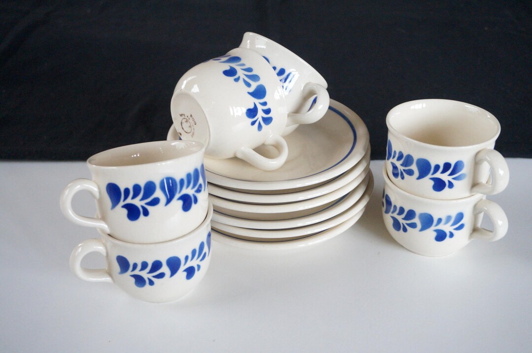 Former East German Pottery Circa 1970s Set of 6 Cups and Saucers ...