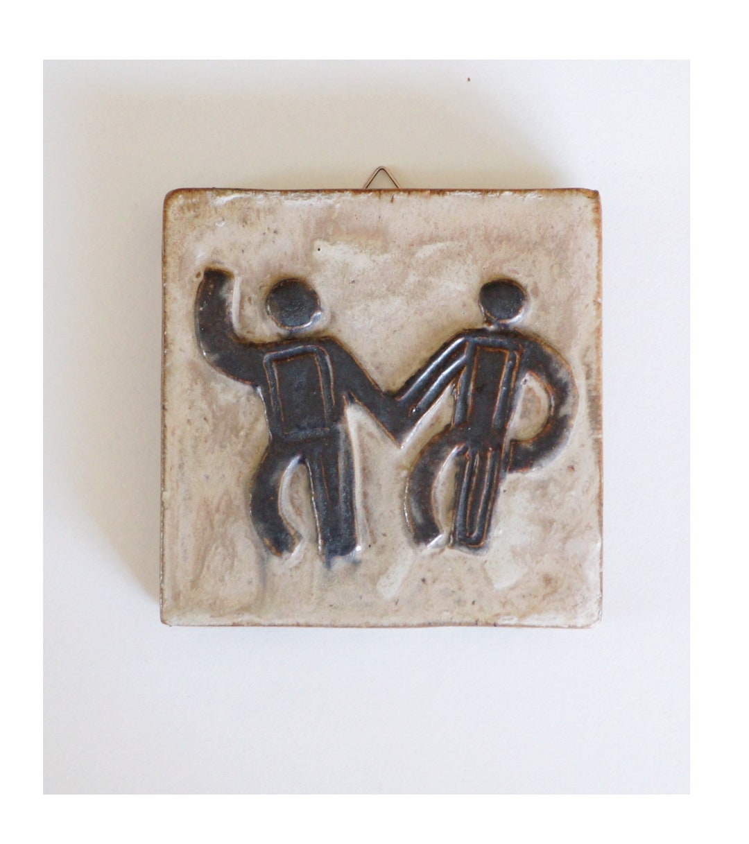 Zodiac Gemini Twins Sign. Roger Guerin. Art Wall Tile Circa 1950. Mid ...