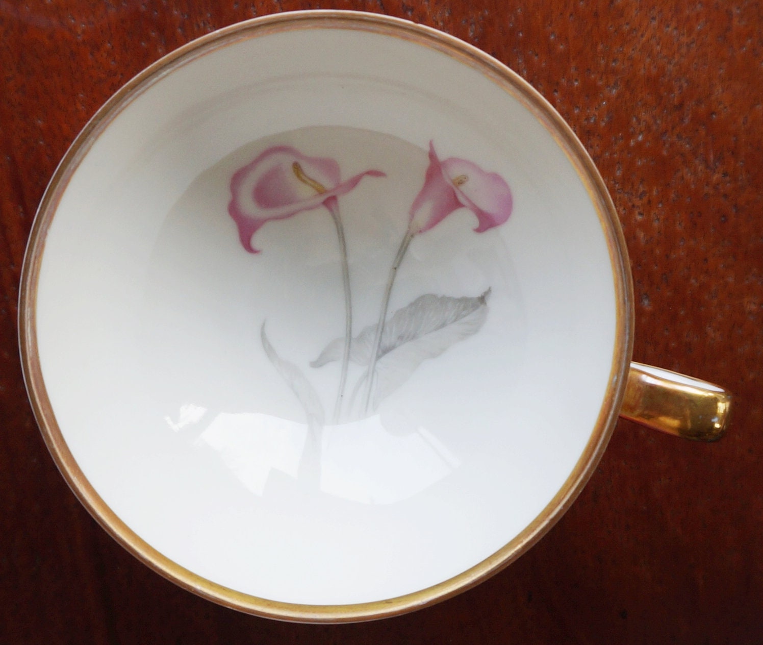 Pink Calla Lily Flower Decor. Porcelain Trio Set: Cup Saucer - Etsy