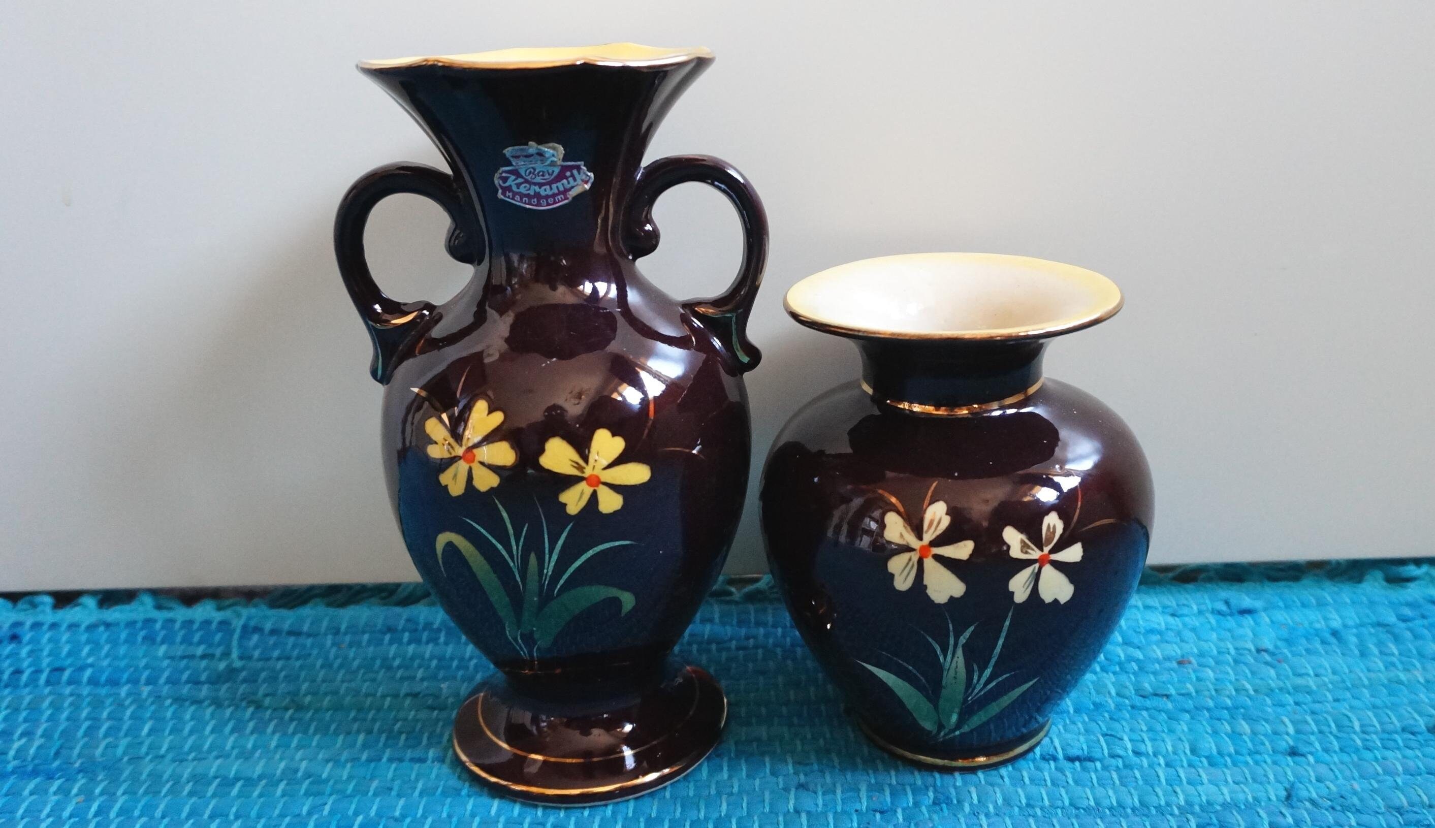 Set of 2 Lovely Ca 1950 Vases Bay West Germany 532 14 and | Etsy