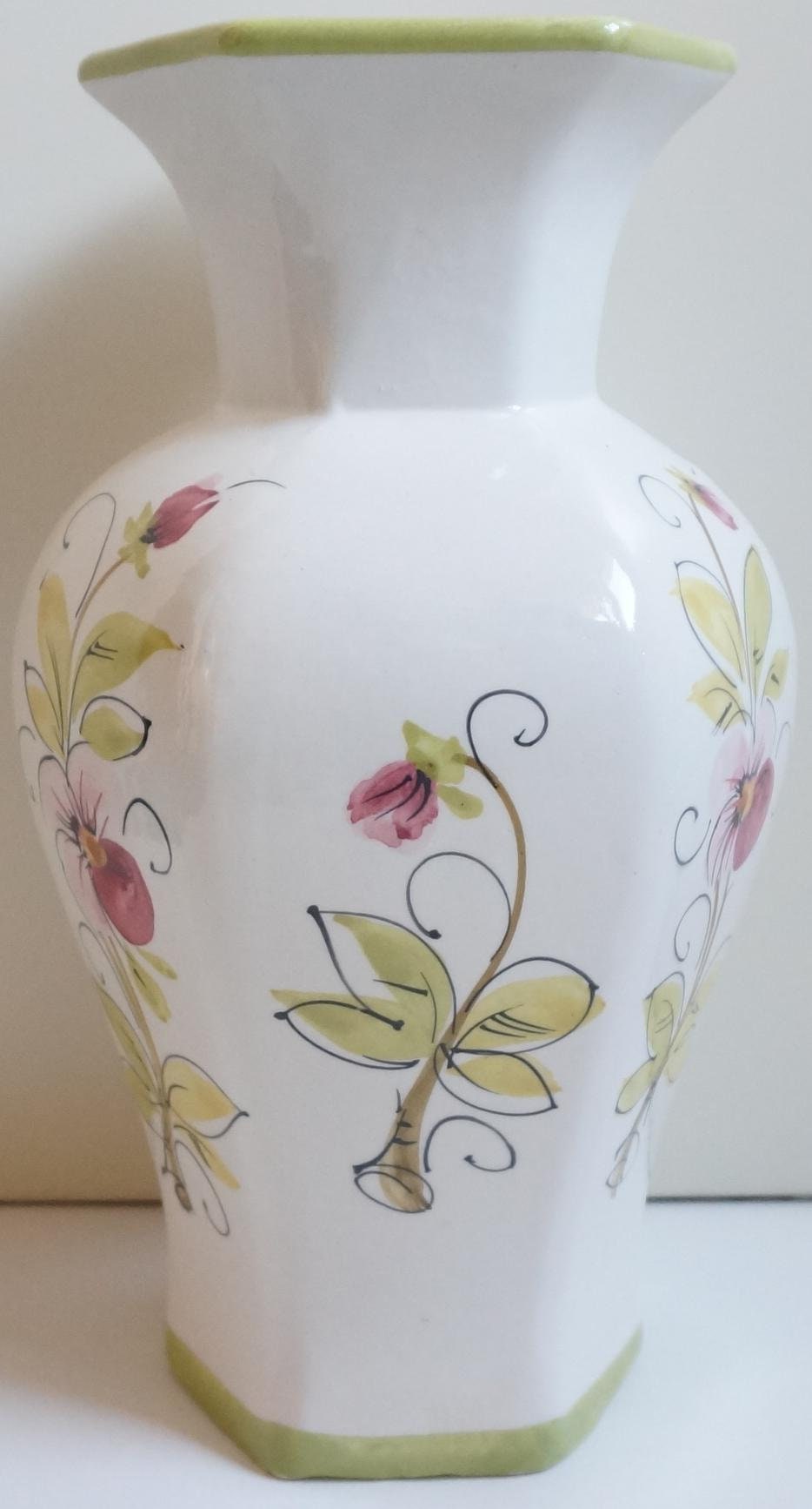 Beautiful Italian ceramic vase sensitive handpainted violets | Etsy