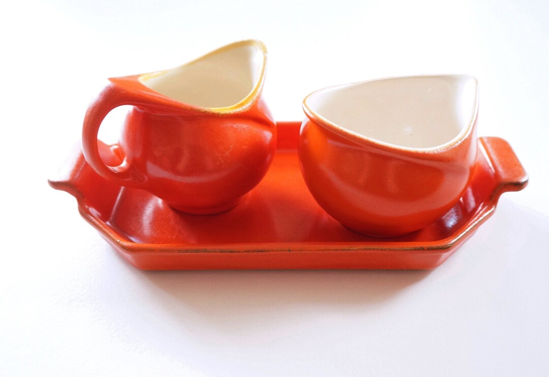 Antique Art Deco Creamer Sugar Set, Original Tray. Goedewaagen Gouda ...