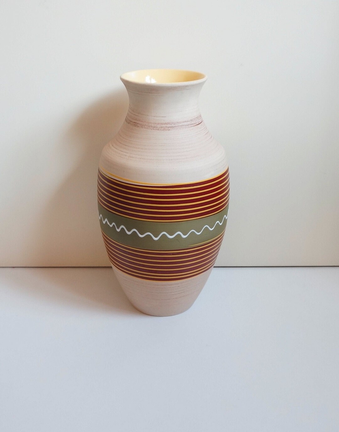 Rare Large Beige Bay West Germany Ceramic Vase 652 -35. German Pottery ...