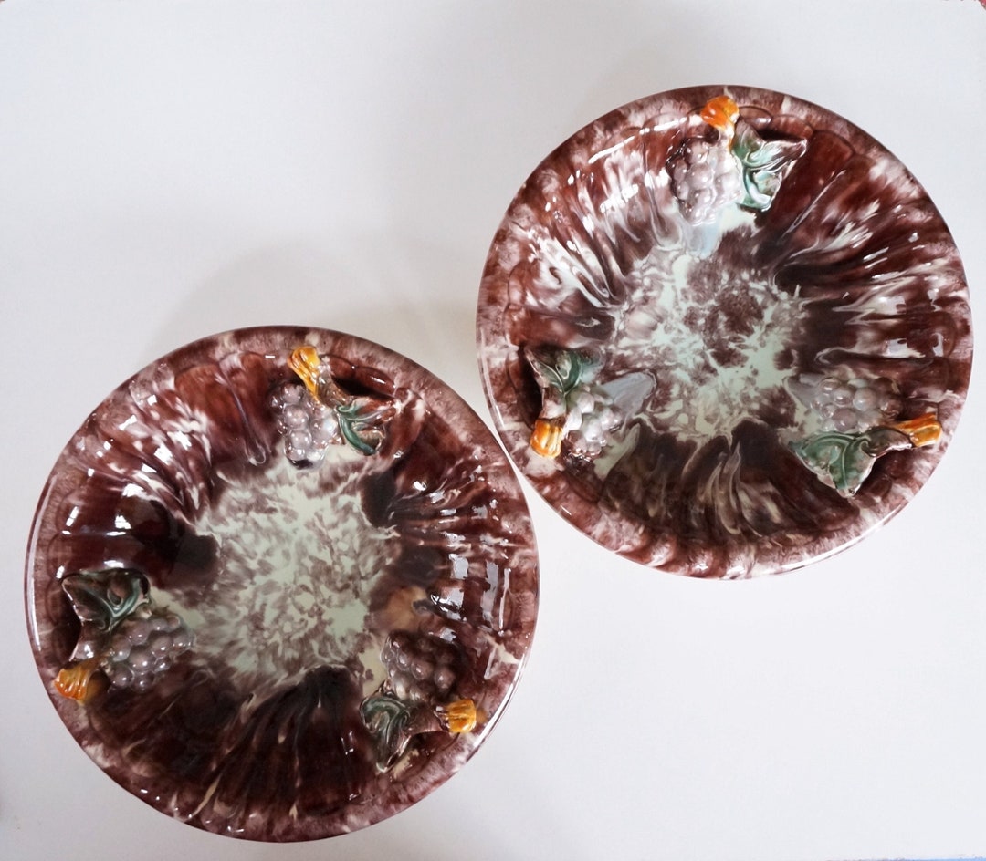 Rare Set of Wild Drip Glaze Ceramic Fruit Bowls. Jasba Germany 1886 ...
