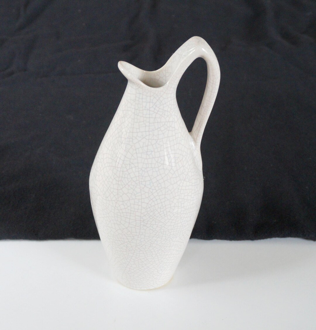 Original 1950s Pitcher Vase, Crackle Glaze. Silberdistel West Germany ...