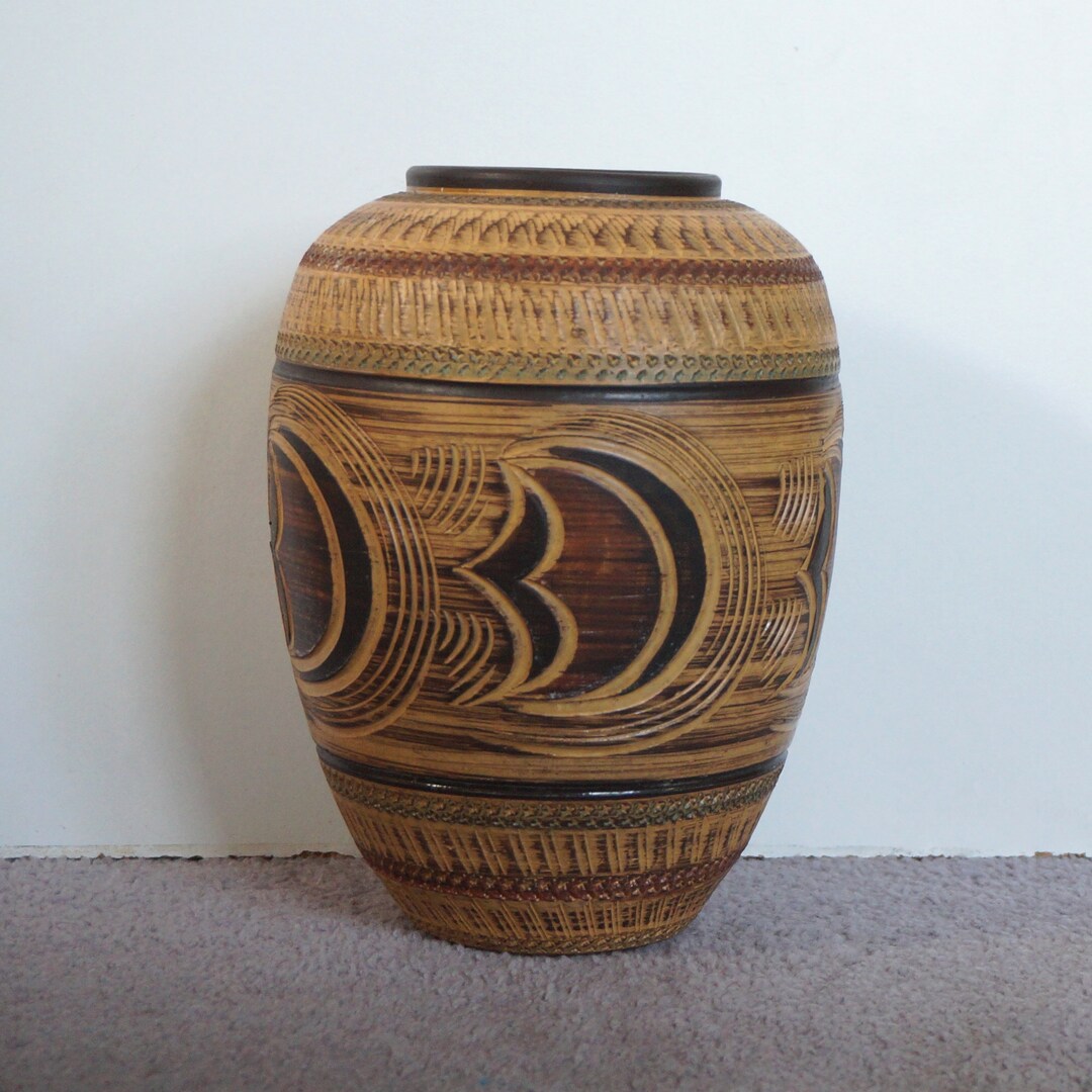 Large Sgraffito 'klinker' Vase C 1960. Sawa Schwaderlapp West Germany ...