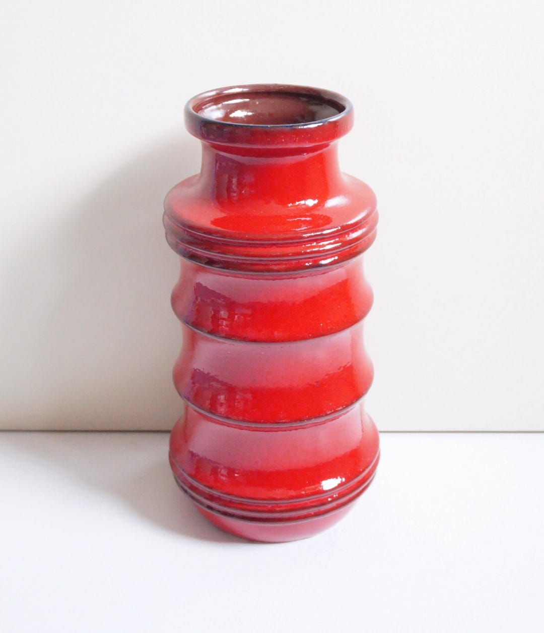 Red Glaze Ceramic Pagoda Vase. Scheurich West Germany 266 -28. 1970s ...