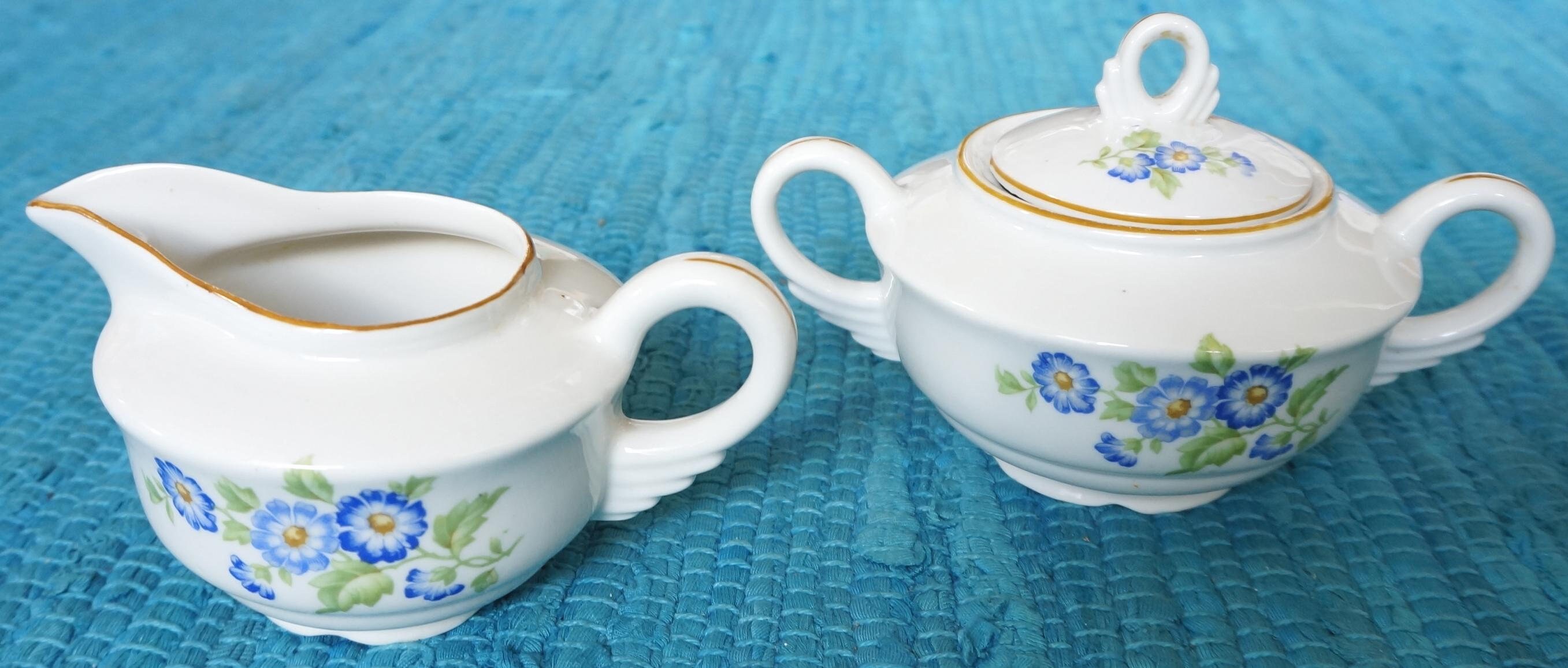 Vintage Czech Porcelain Set: 4 Tea Cups Saucers Sugarbowl | Etsy