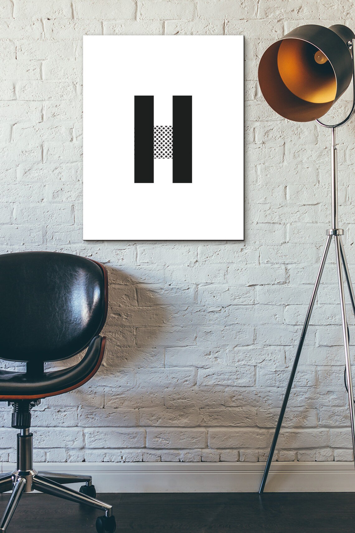 LETTER H - Abstract Alphabet : Wall Decor Typography Print Scandinavian ...