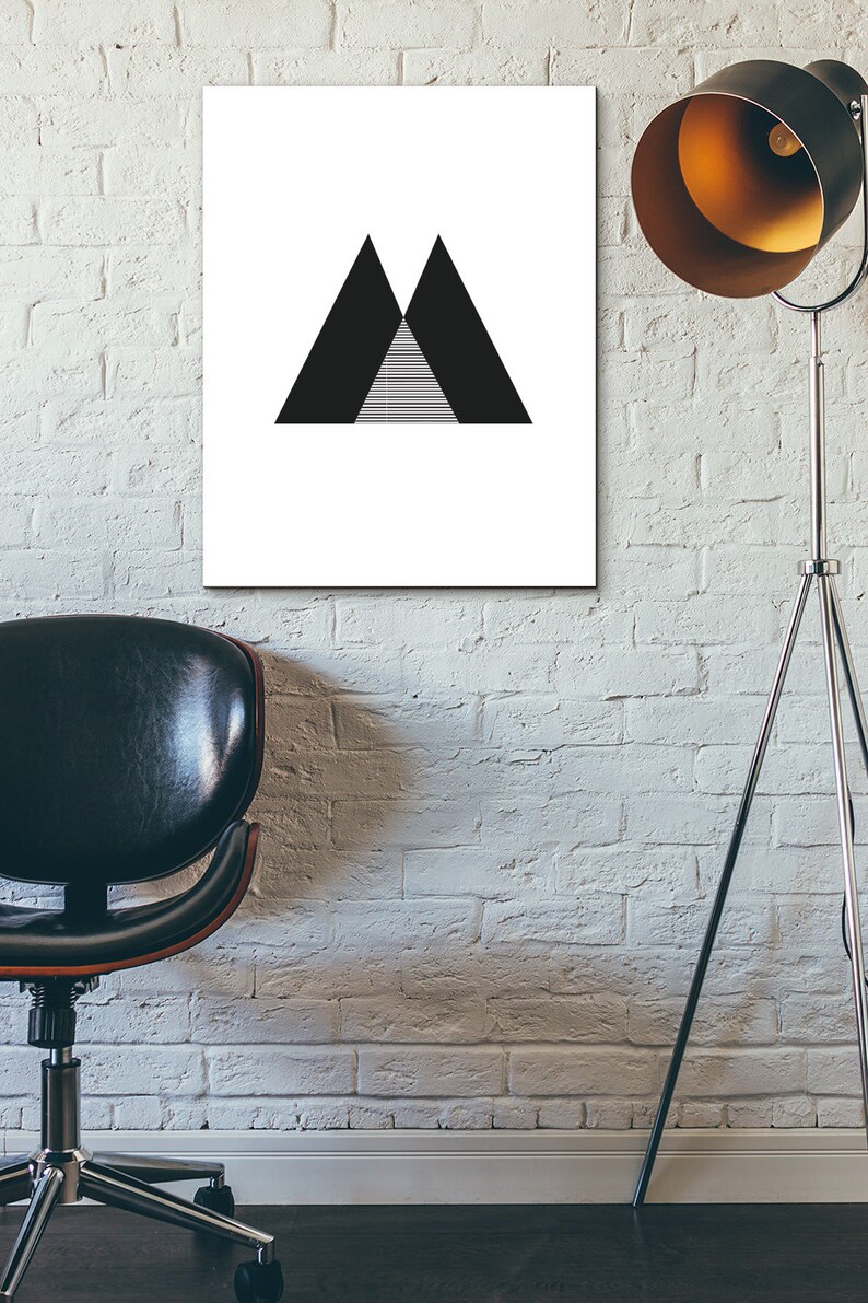 LETTER M - Abstract Alphabet : Wall Decor Typography Print Scandinavian ...