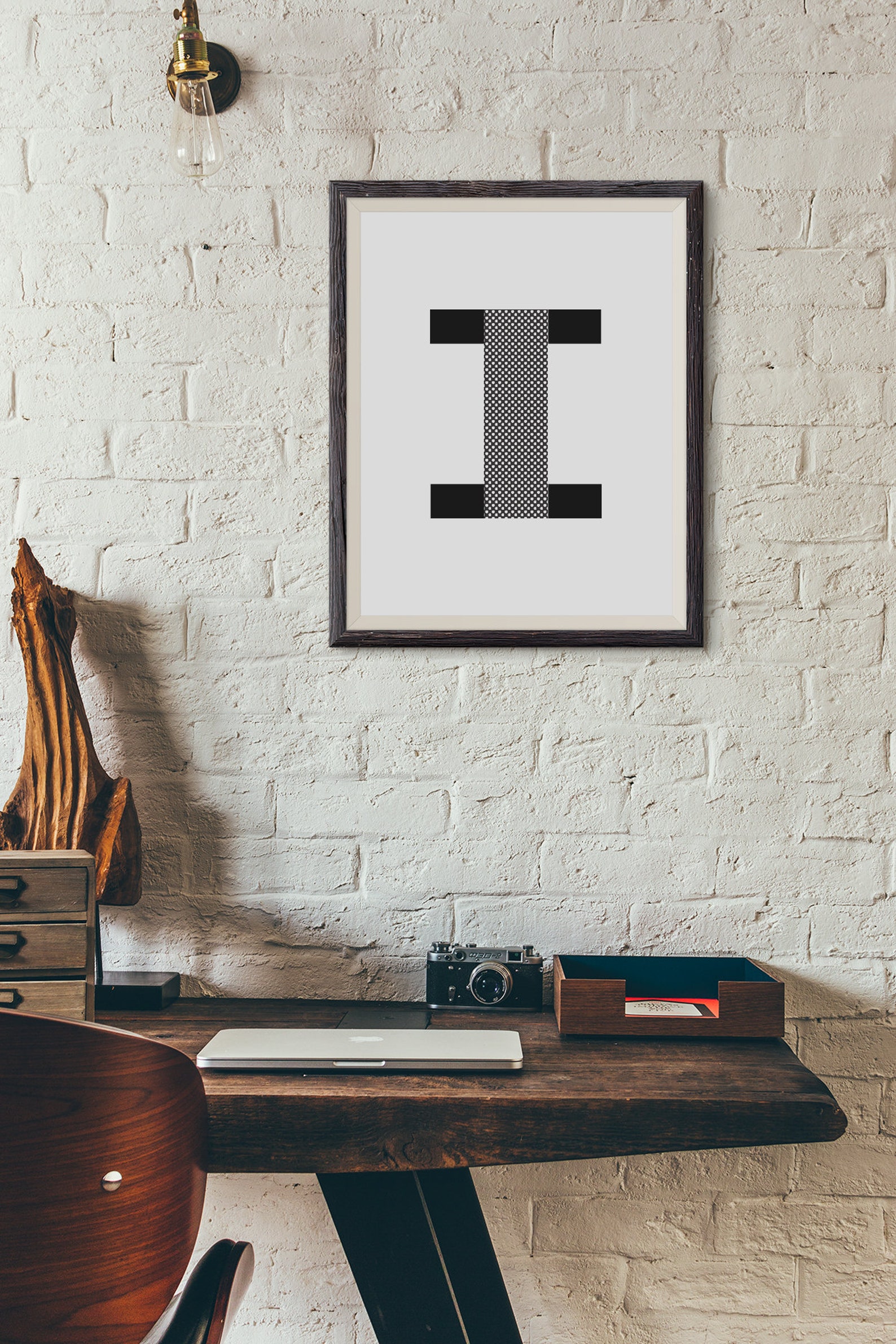 LETTER I - Abstract Alphabet : Wall Decor Typography Print Scandinavian ...