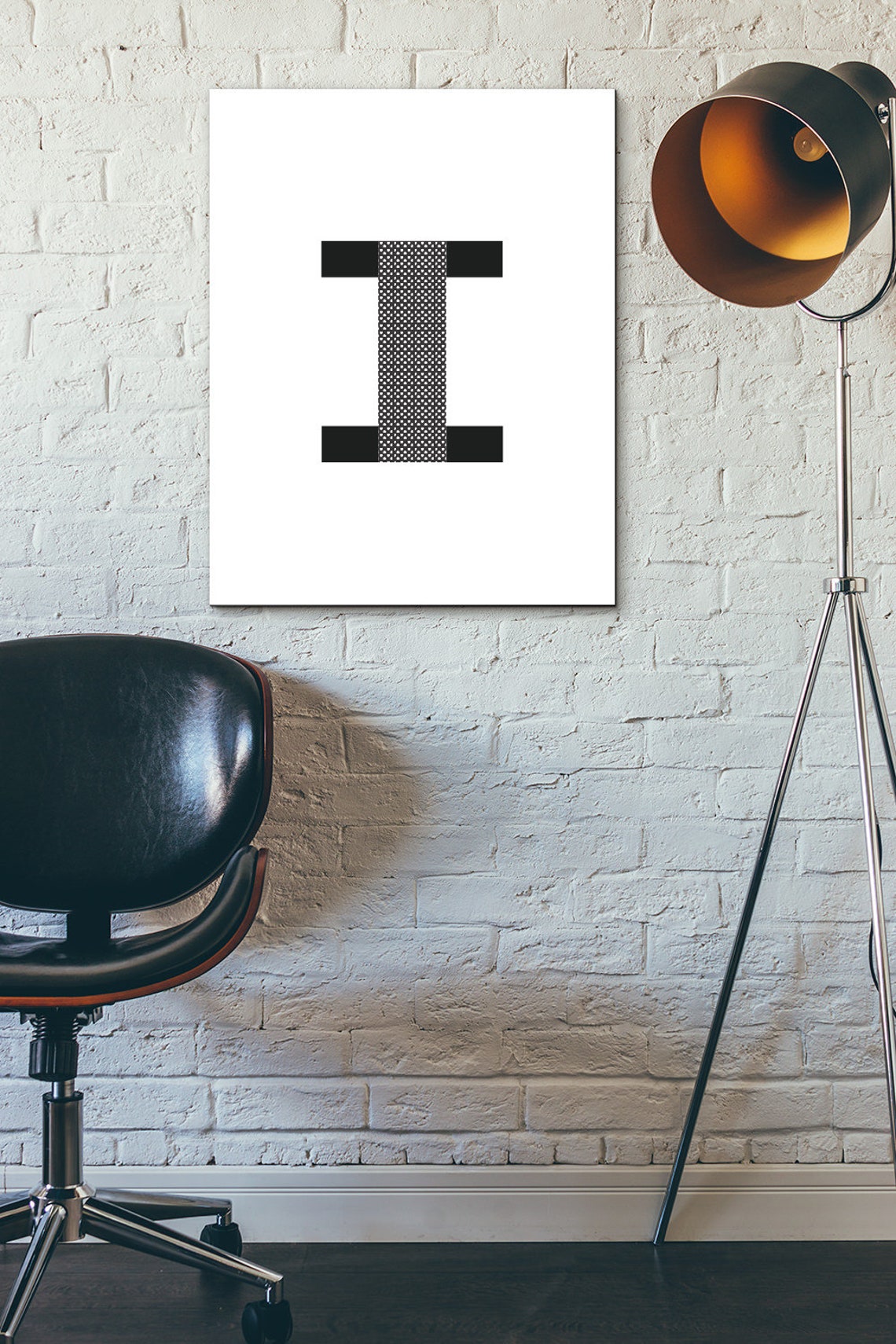 LETTER I - Abstract Alphabet : Wall Decor Typography Print Scandinavian ...