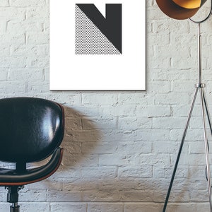 LETTER N - Abstract Alphabet : Wall Decor Typography Print Scandinavian ...