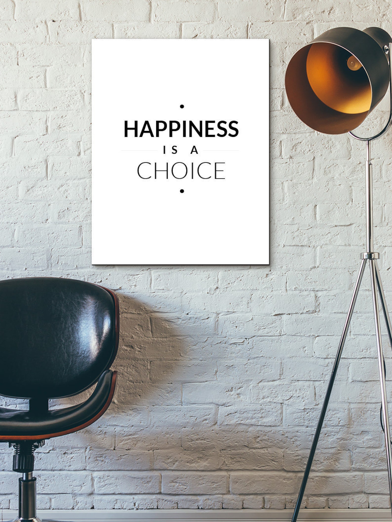 Happiness is A Choice : Wall Decor Typography Print Inspirational Quote ...