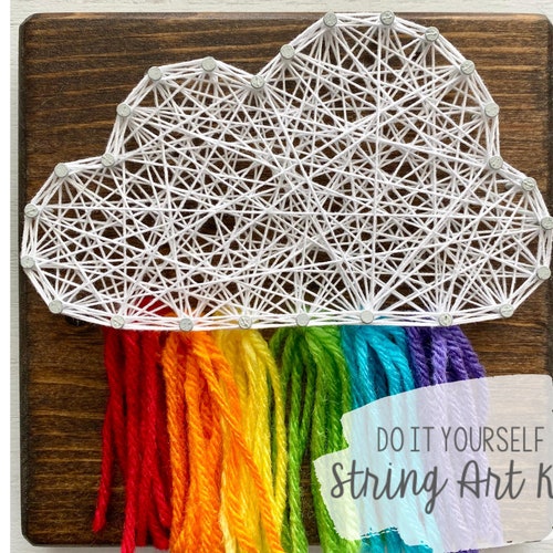 DIY Rainbow Hearts String Art Kit - Etsy