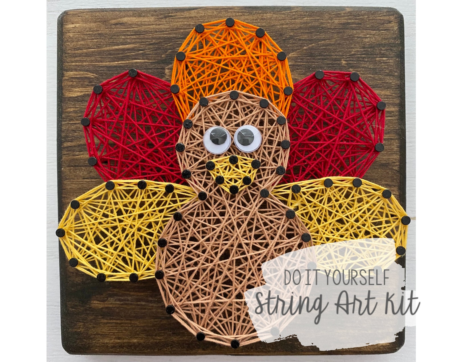DIY 5x5" Thanksgiving Turkey String Art Kit - Etsy