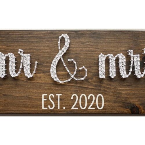 Mr & Mrs String Art Wedding Gift Mr and Mrs Sign - Etsy