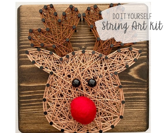 DIY 5x5 Rudolph the Red Nosed Reindeer String Art Kit - Etsy