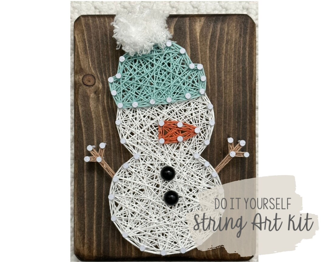 DIY 4x6" Snowman String Art Kit - Etsy