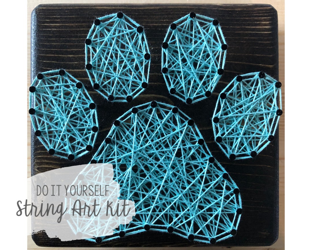 DIY 5x5 Paw Print String Art Kit - Etsy