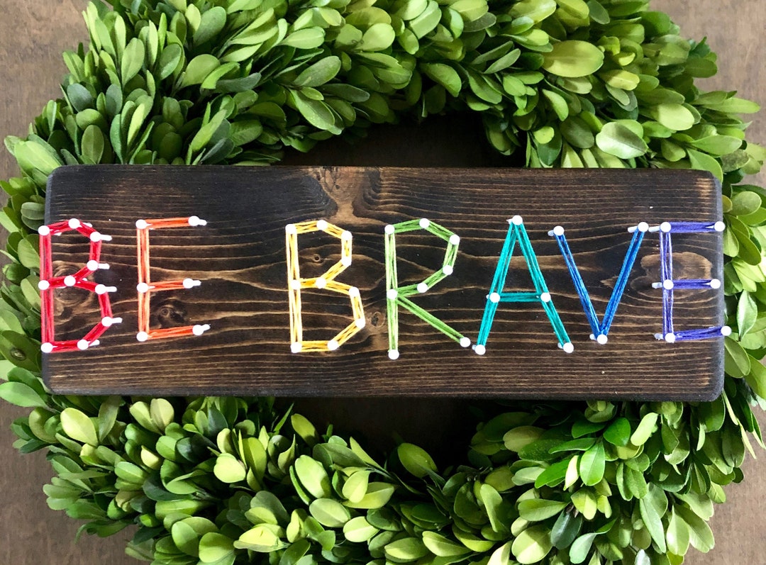 Be Brave Rainbow String Art - Etsy