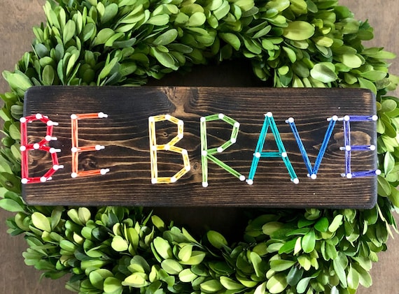 Be Brave Rainbow String Art | Etsy