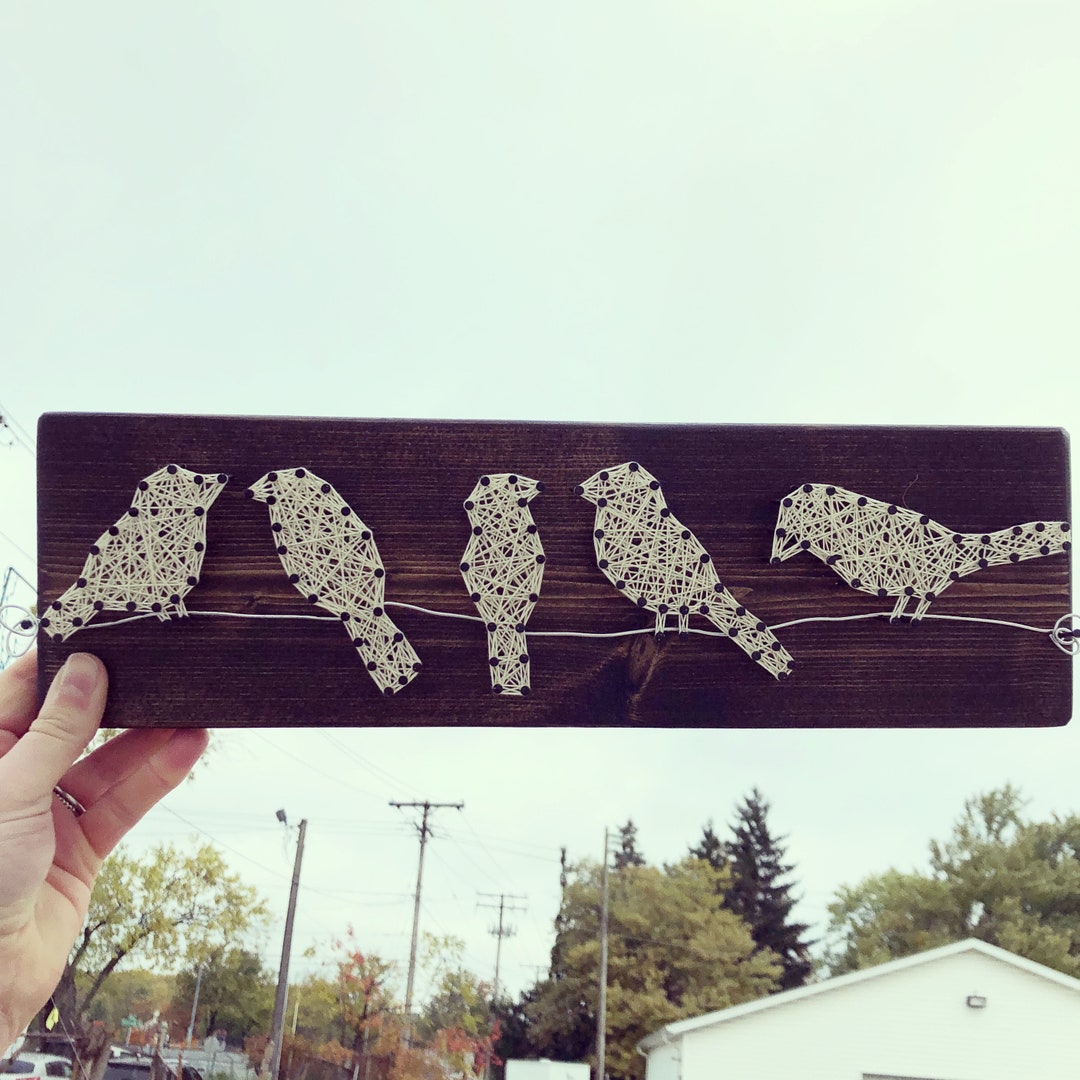 READY TO HANG Birds on a Wire String Art, Birds Sign, Bird String Art ...
