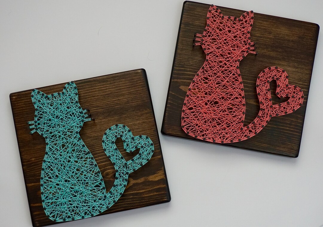 Cat String Art, Cat Lover Sign, Cat Lady Gift - Etsy
