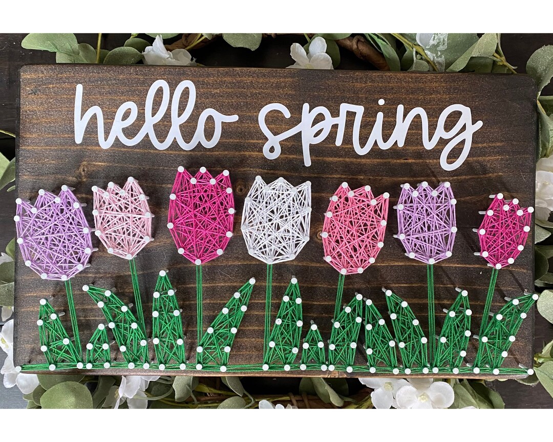 Hello Spring Tulips String Art - Etsy