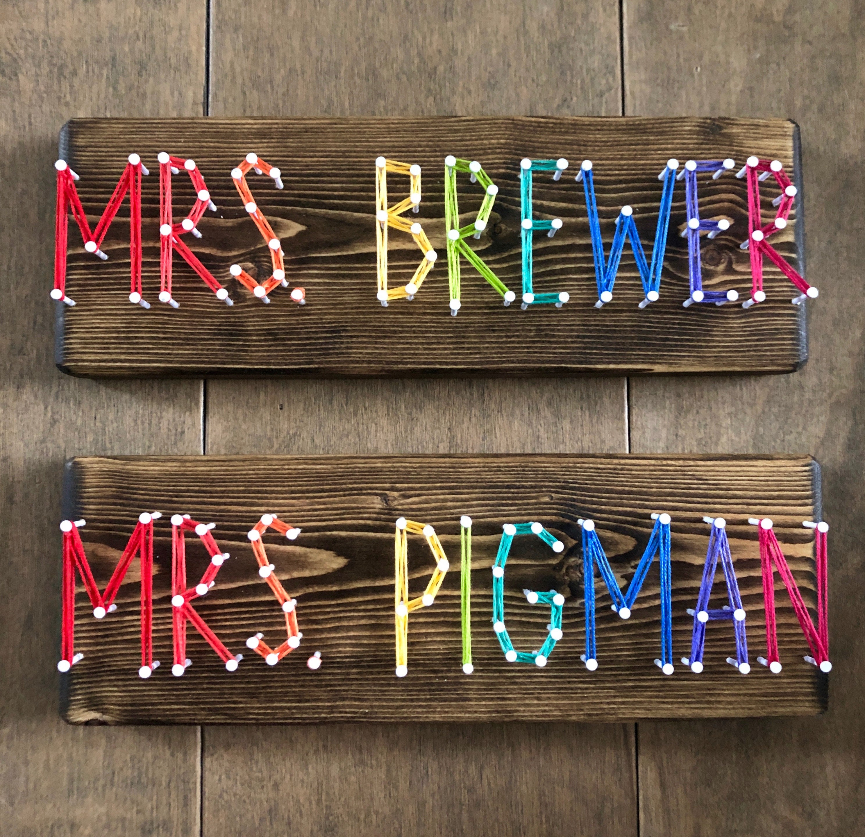 Custom Teacher Name Rainbow String Art Unique Teacher Gift - Etsy