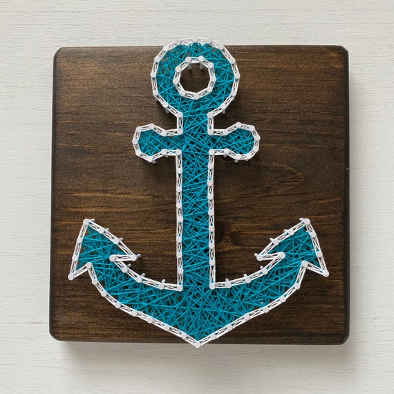 Anchor String Art Anchor Wall Art Nautical Decor | Etsy