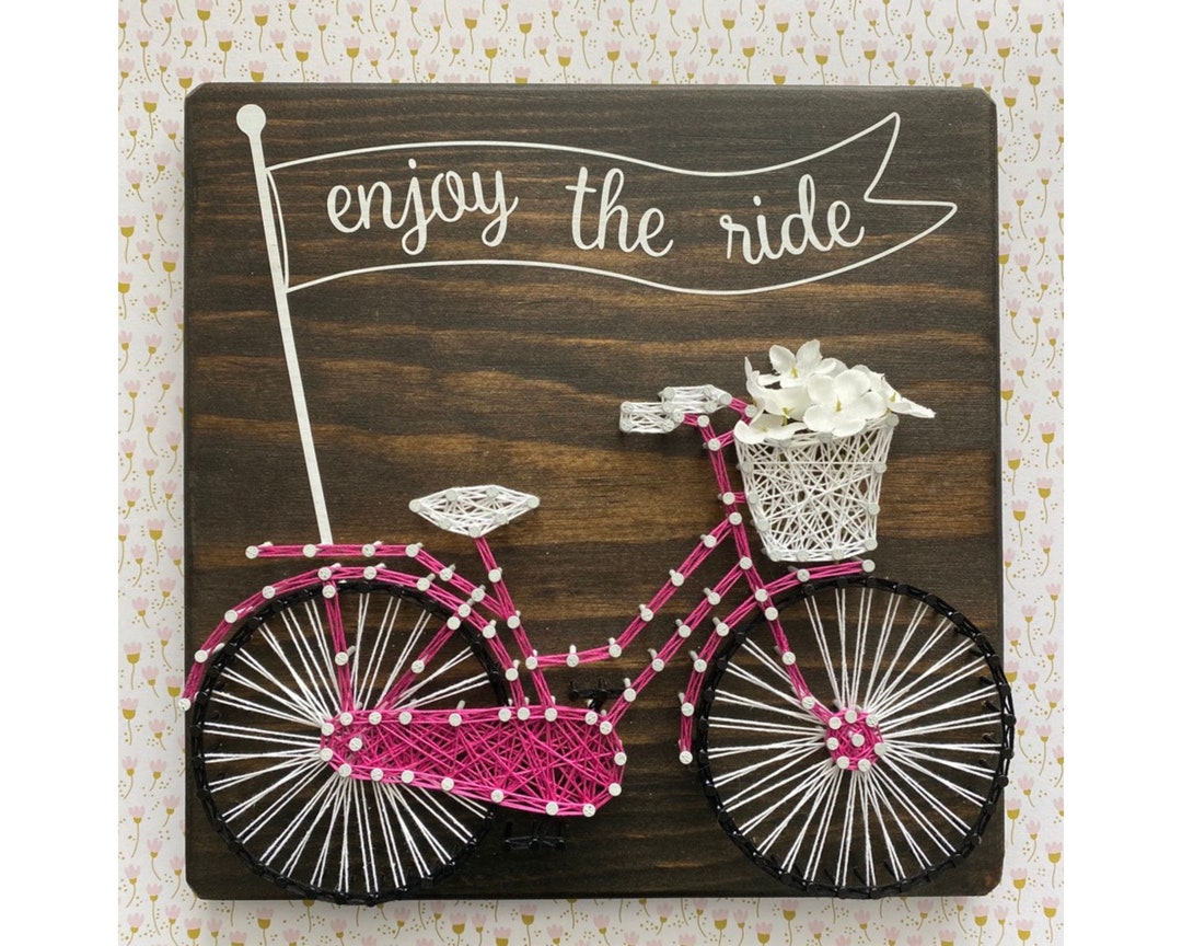 Enjoy the Ride Bicycle String Art Sign - Etsy