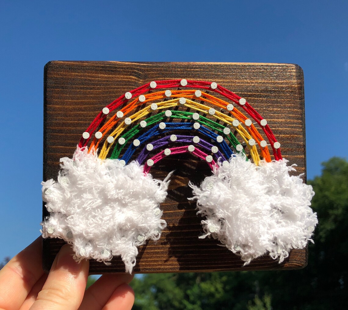 Mini Rainbow String Art Rainbow Sign - Etsy