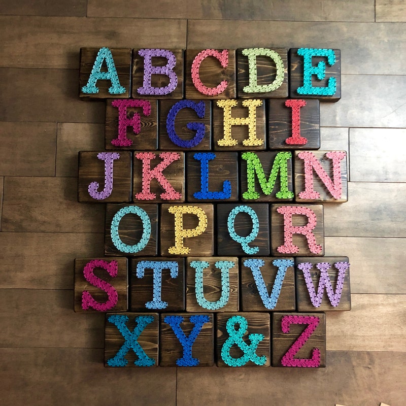 Baby Letters on String - Etsy