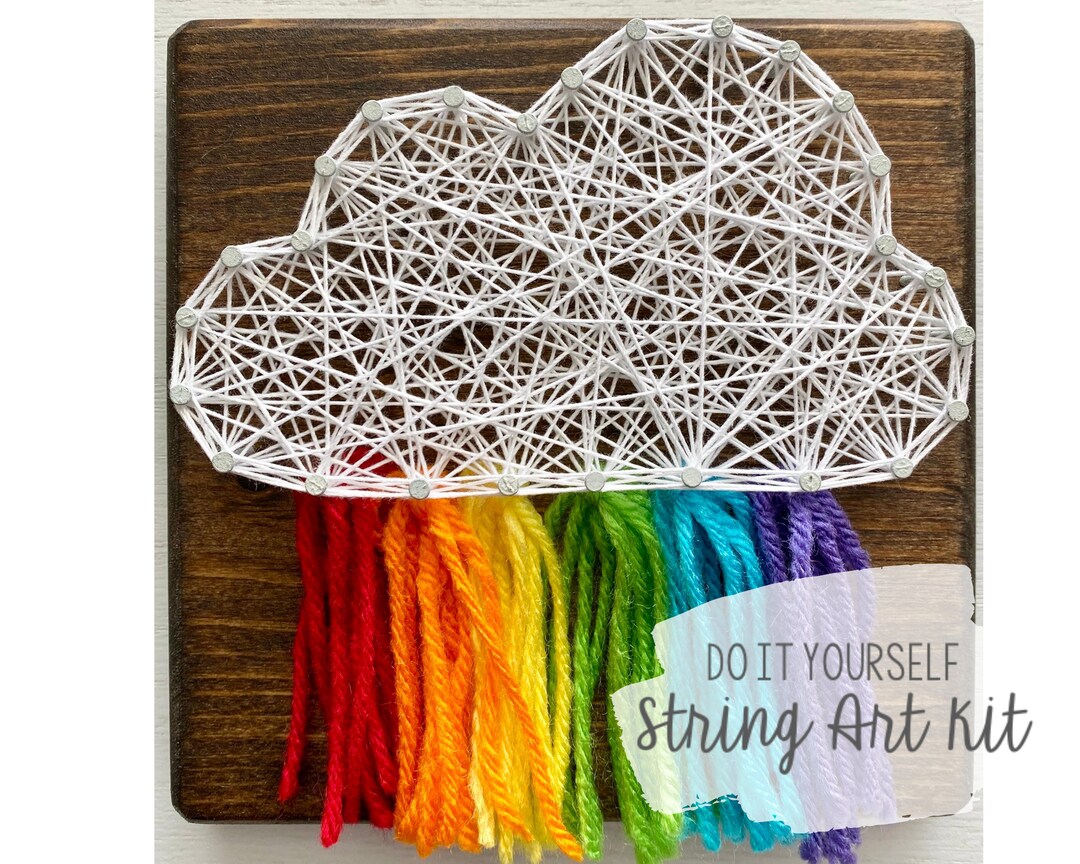 DIY Rainbow Cloud String Art Kit - Etsy
