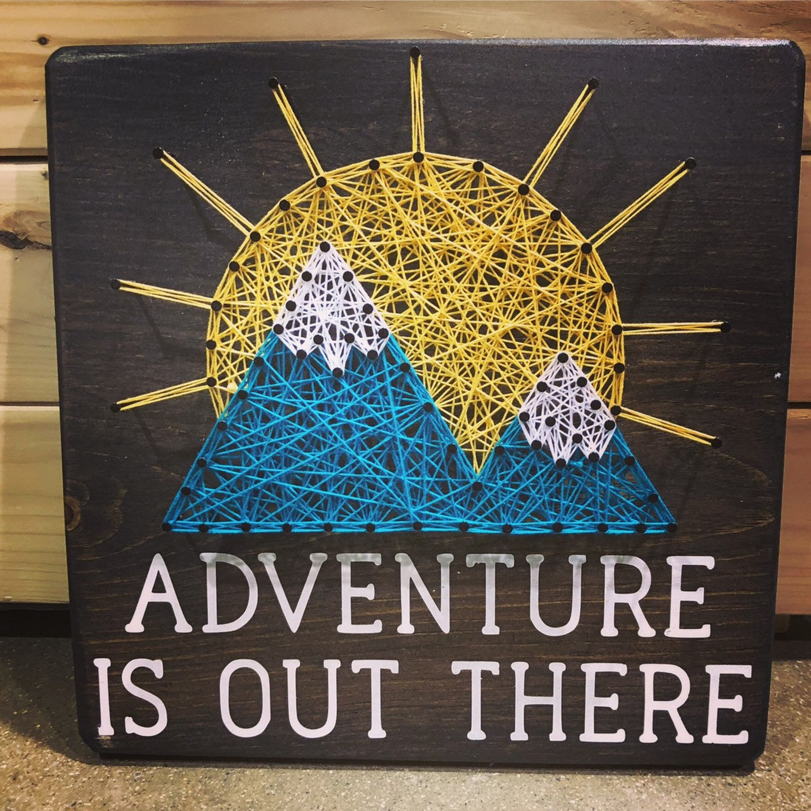 Adventure is Out There String Art Adventure Sign Mountain | Etsy