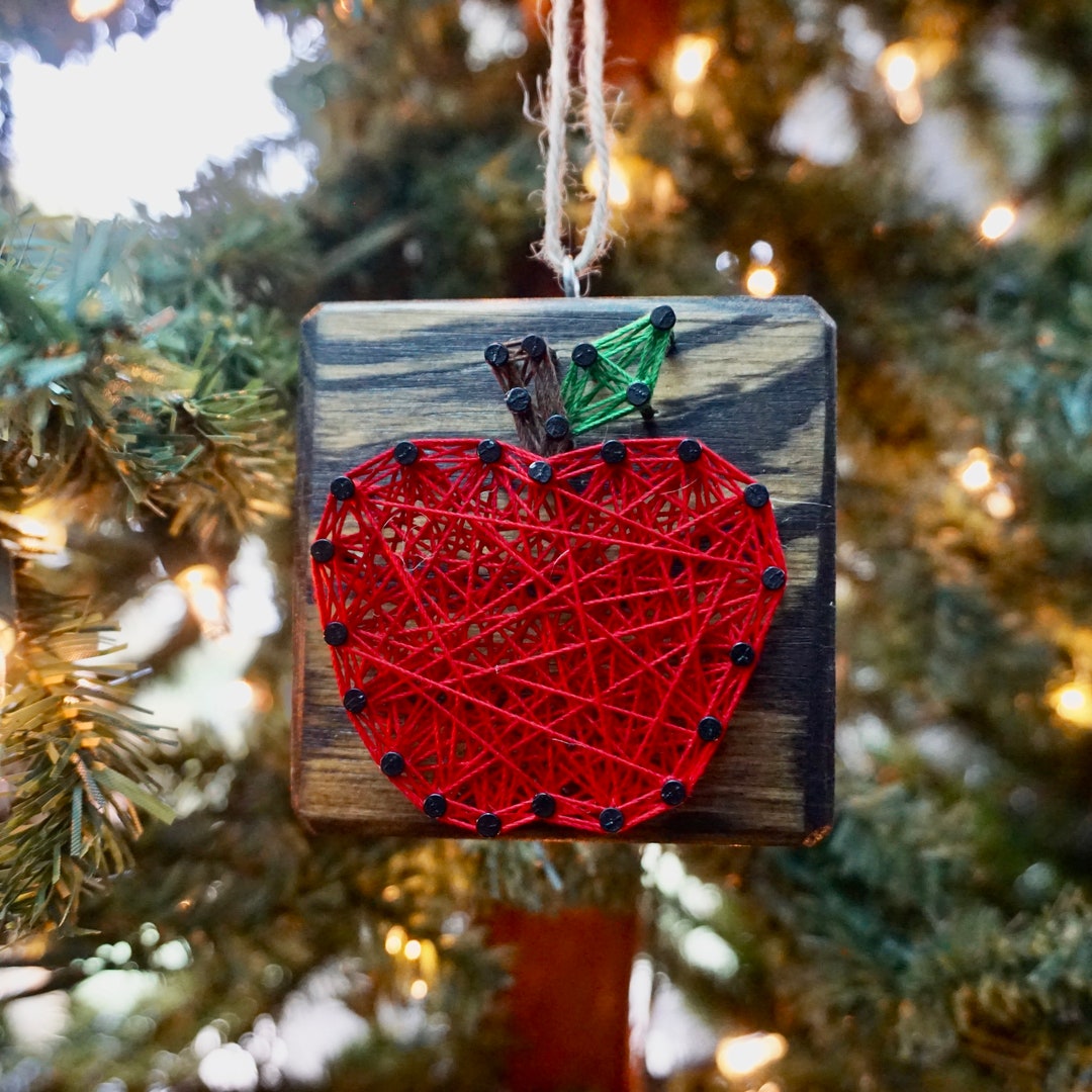 READY TO HANG Apple String Art Ornament - Etsy